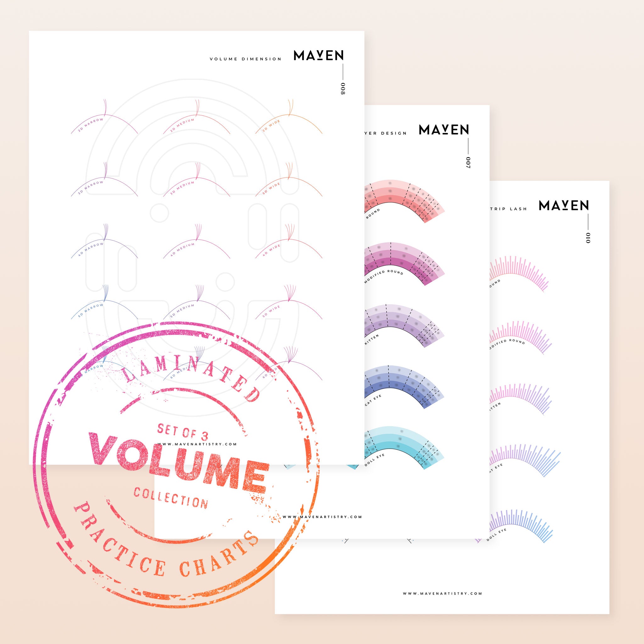 Volume Lash Practice Chart Collection - Set of 3 – Maven Artistry